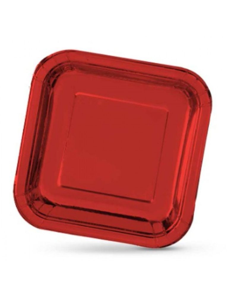 CARTON SQUARE PLATE 23CM X 10 RED – Caterpac Gibraltar